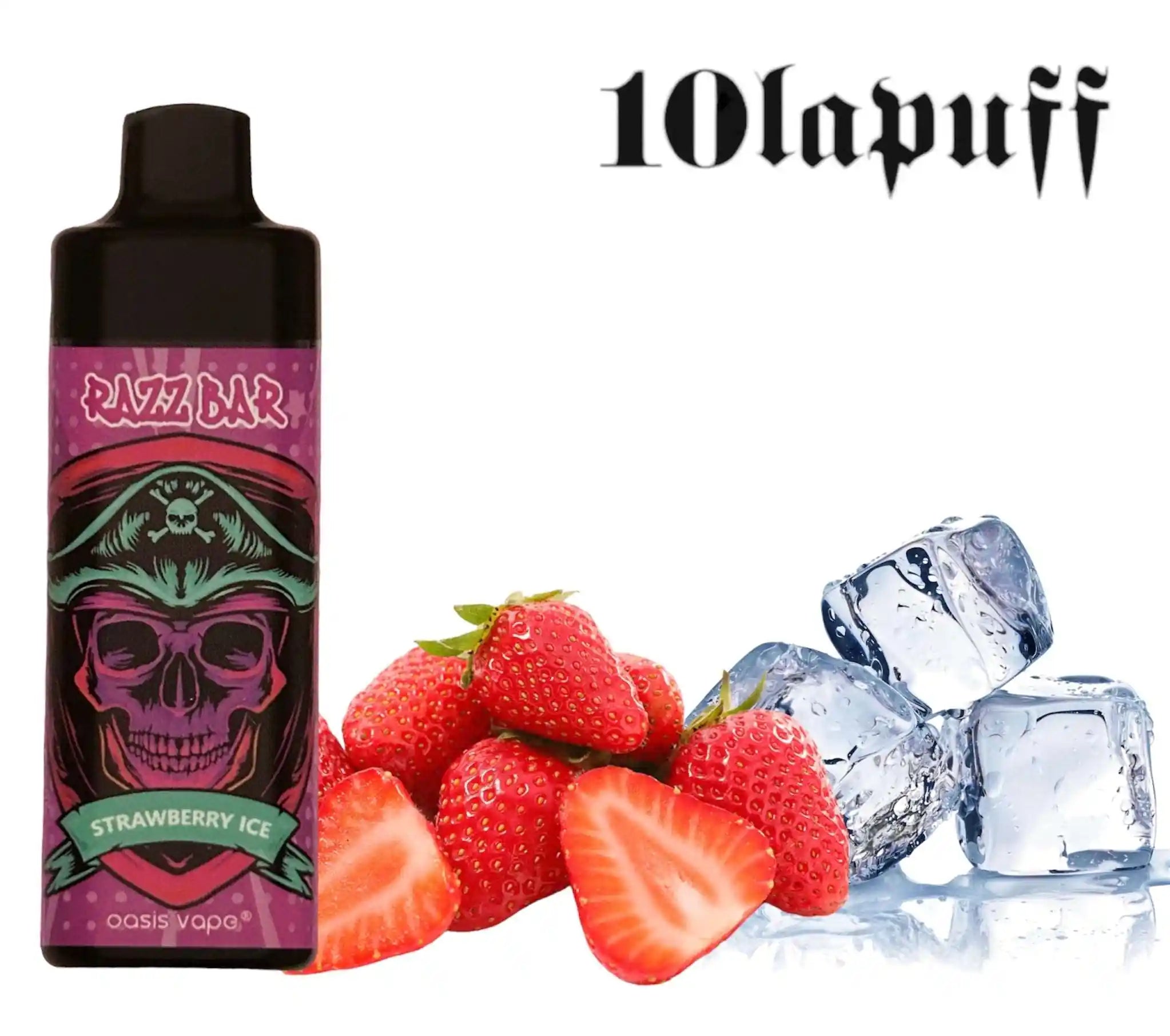 PUFF 10000 RAZZBAR - Iced Strawberry - price of €16.99 instead of €24. ...